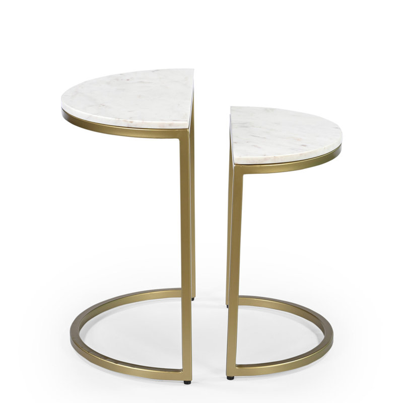 Everly Quinn Burma marble nesting tables | Wayfair